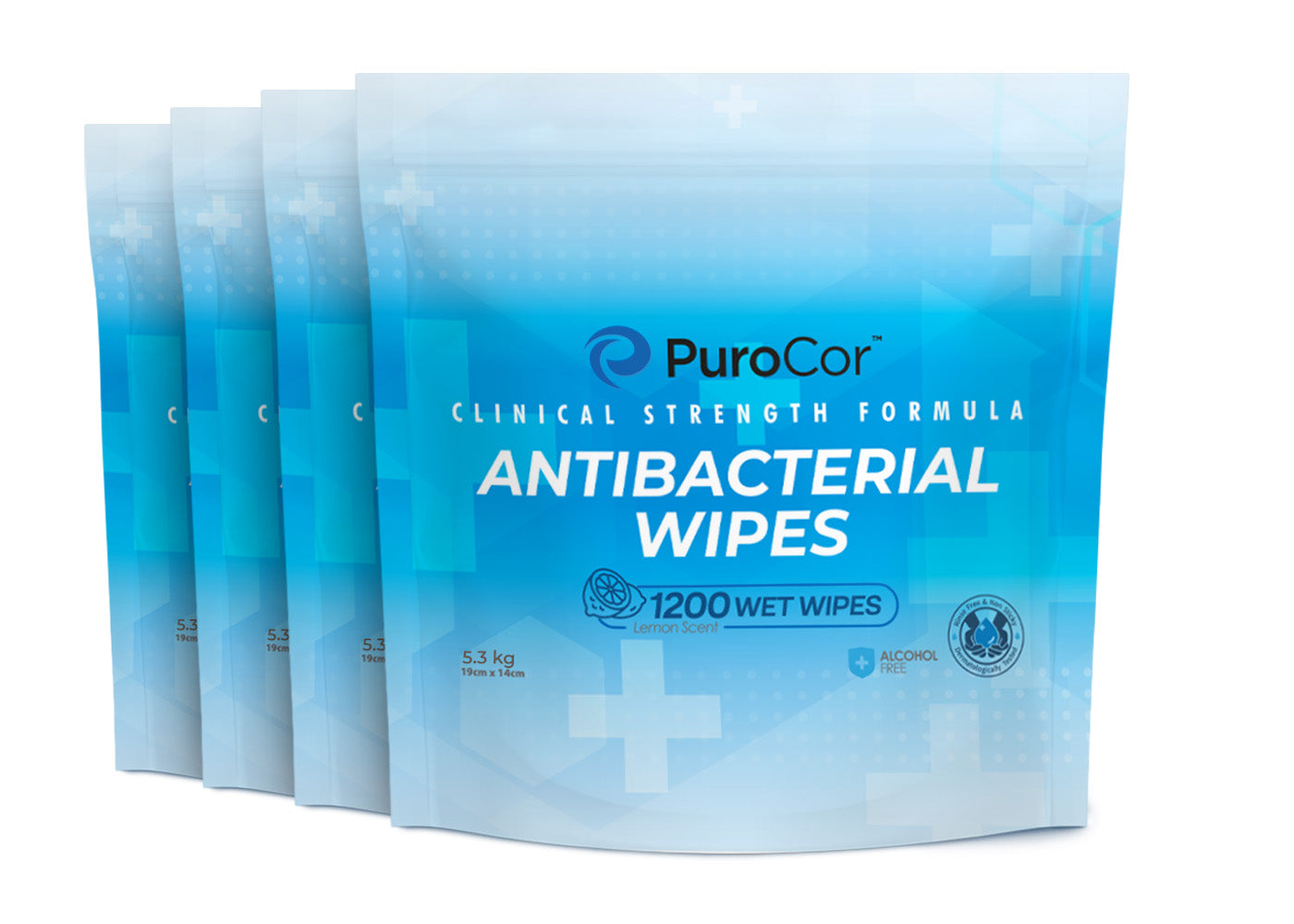 Antibacterial Wipes - 4 x 1200 Wipe Rolls – PuroCor Australia